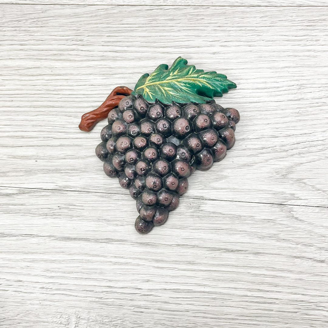 Vintage Fruit Magnet - Retro Kitchen Decor - Kitschy Grapes Magnet - Etsy