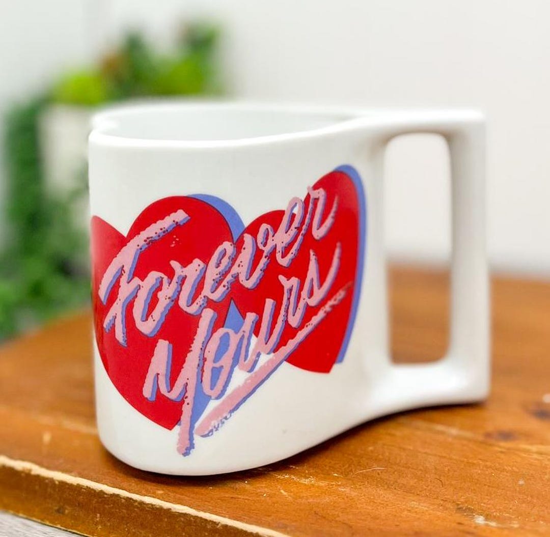 1980's Heart Shaped Coffee Mug, Forever Yours Coffee Cup - Etsy