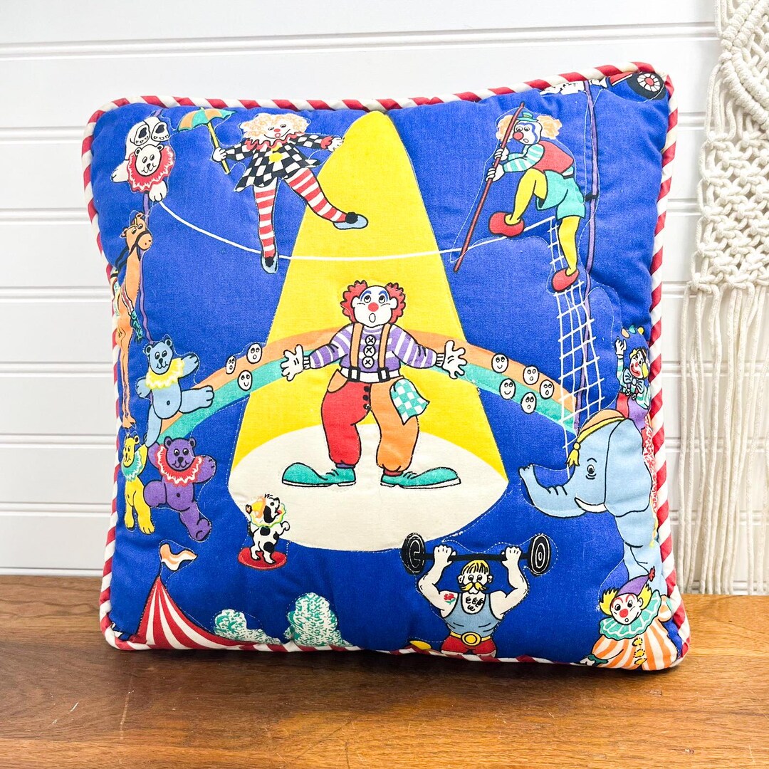 Vintage Clown Pillow, Circus Theme Nursery Decor - Etsy