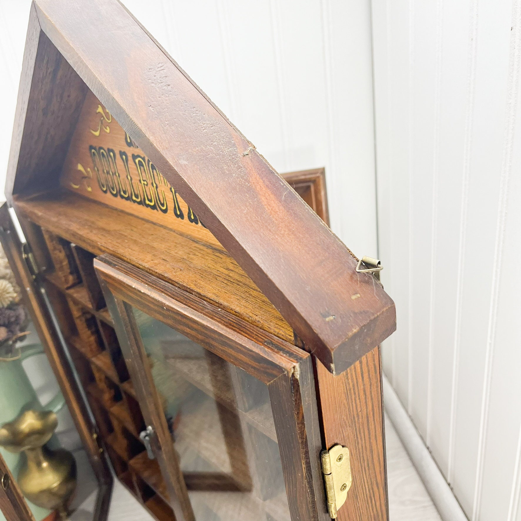 Vintage Enesco Wooden Shadow Box My Collection Curio Wall Hanging ...