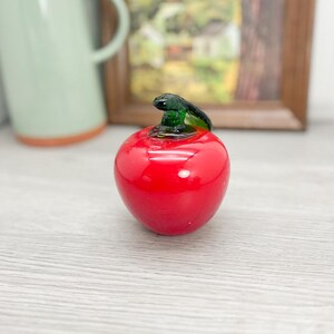 Red Murano Glass Apple - Small Red Apple Paperweight - Red Glass Apple ...