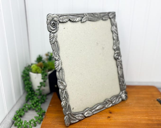 Large Vintage Ornate Silver Pewter Frame - 8x10 Hollywood Regency ...