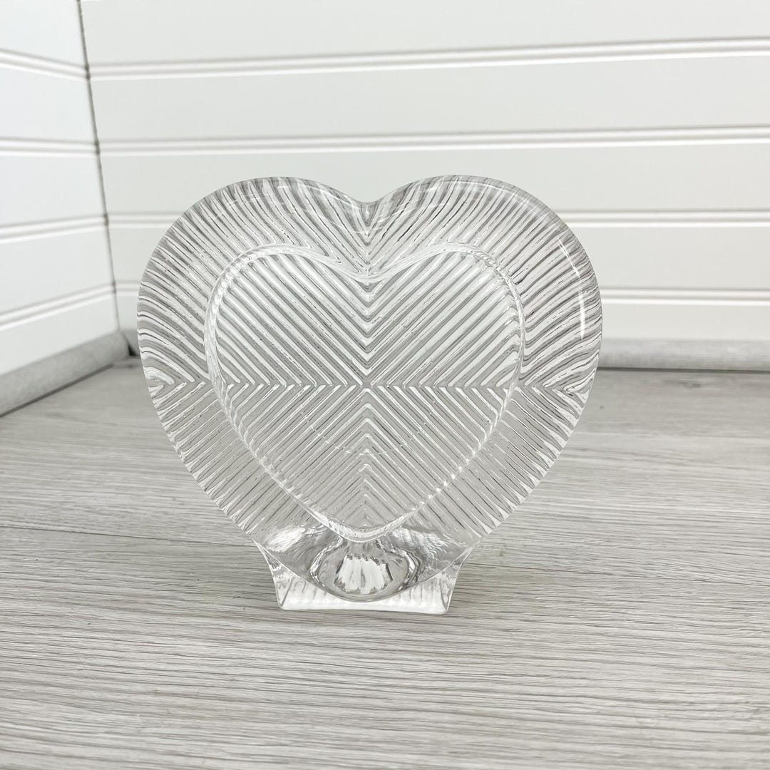 Vintage Nova Mikasa Clear Heart Crystal Picture Frame - Etsy