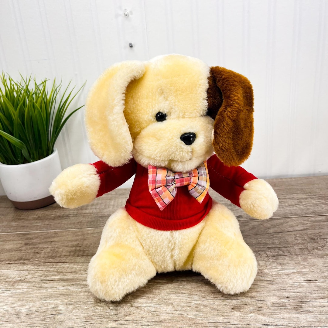 Vintage AMTOY Dog Plushie: Soft Plush With Dapper Bow (10") - Etsy