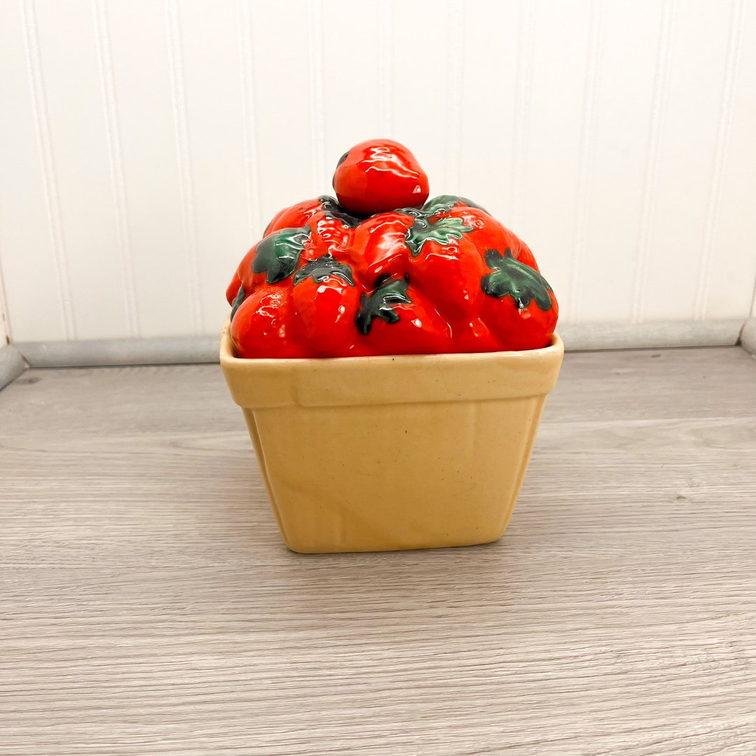 Ceramic Strawberry Jar - Vintage House of Webster Pottery - Strawberry ...
