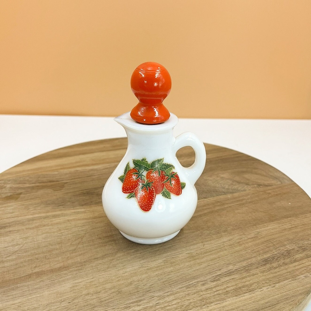 Vintage Avon Strawberries and Cream Milk Glass Perfume Bottle ...