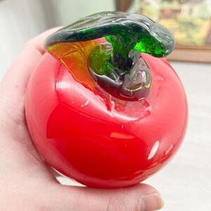 Red Murano Glass Apple - Small Red Apple Paperweight - Red Glass Apple ...