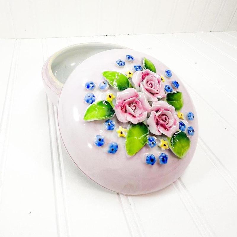 Porcelain Powder Box - Etsy