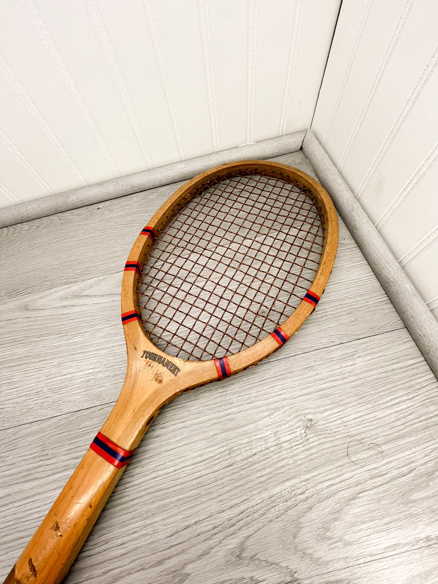 Vintage Wooden Tennis Racket Wright Ditson American Eagle Tournament ...