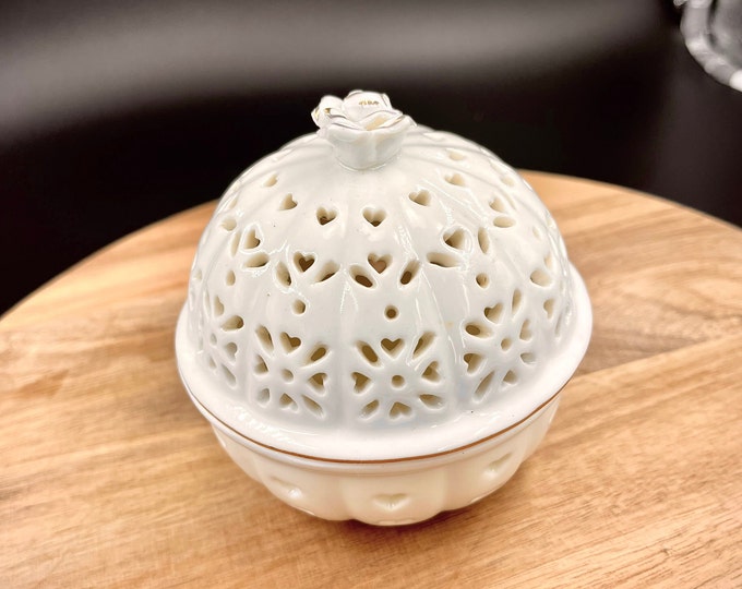 Vintage Leedsware Creamware Potpourri Dish: 1960s Lidded Trinket - Etsy