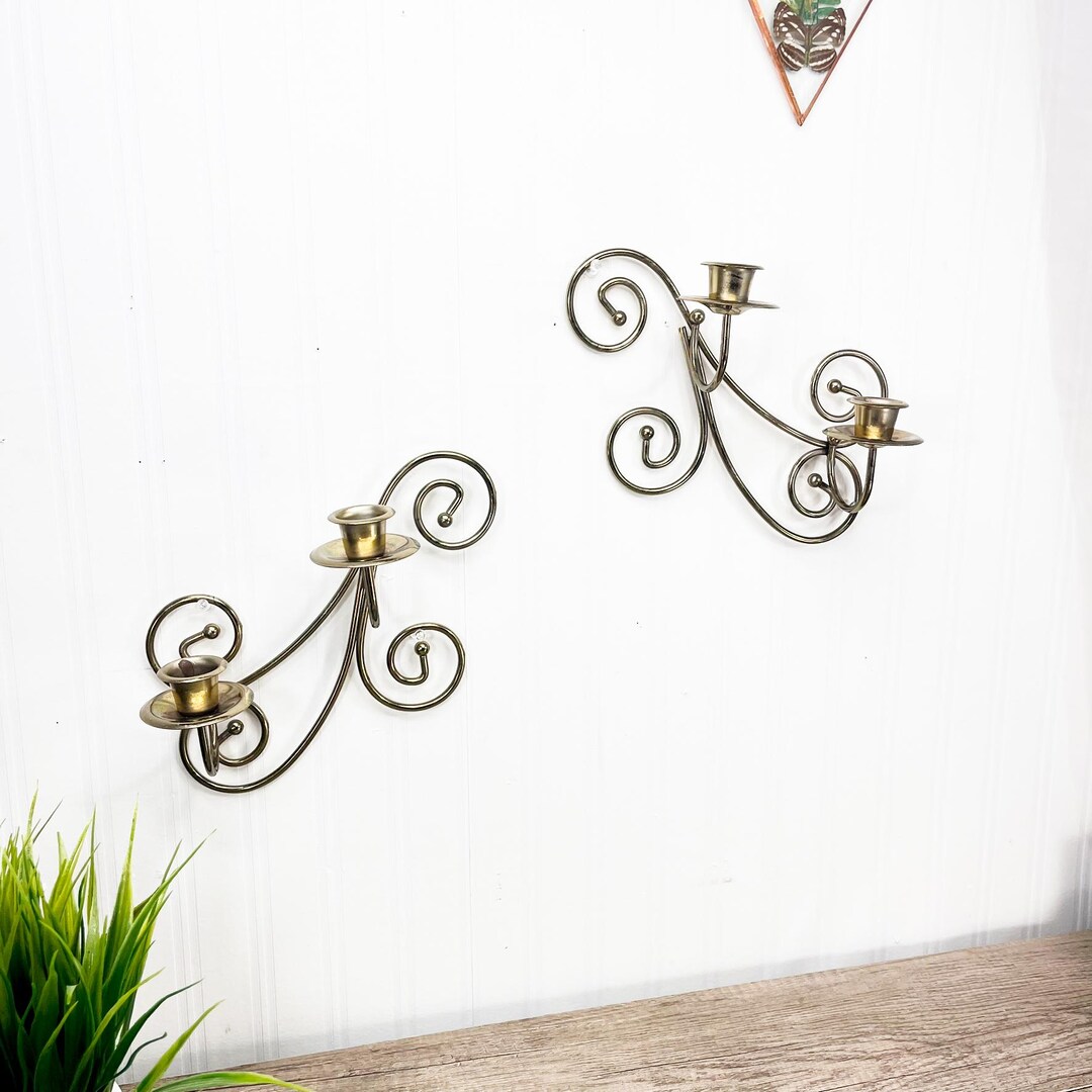 Vintage Hollywood Regency Wall Sconce Candleholder Set of 2 - Etsy