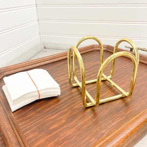 Vintage Brass Plated Memo Rack, Brass Memo Pad Holder in Original Box ...