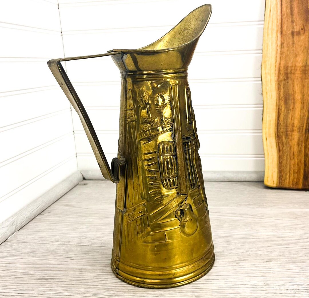 Vintage Peerage Brass Pitcher - Vintage Brass Carafe Made in England - Etsy