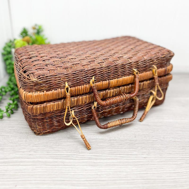 Rattan Wicker Suitcase - Etsy