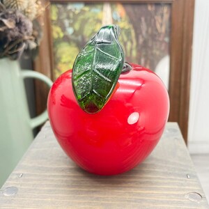 Red Murano Glass Apple - Small Red Apple Paperweight - Red Glass Apple ...