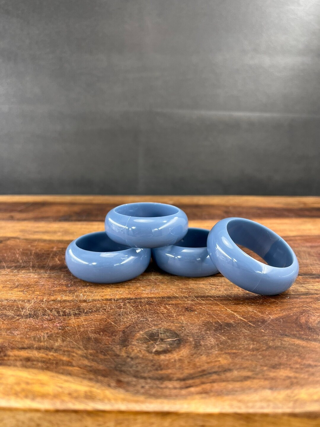 Vintage Blue Napkin Rings - Set of 4 Retro Napkin Rings - Etsy