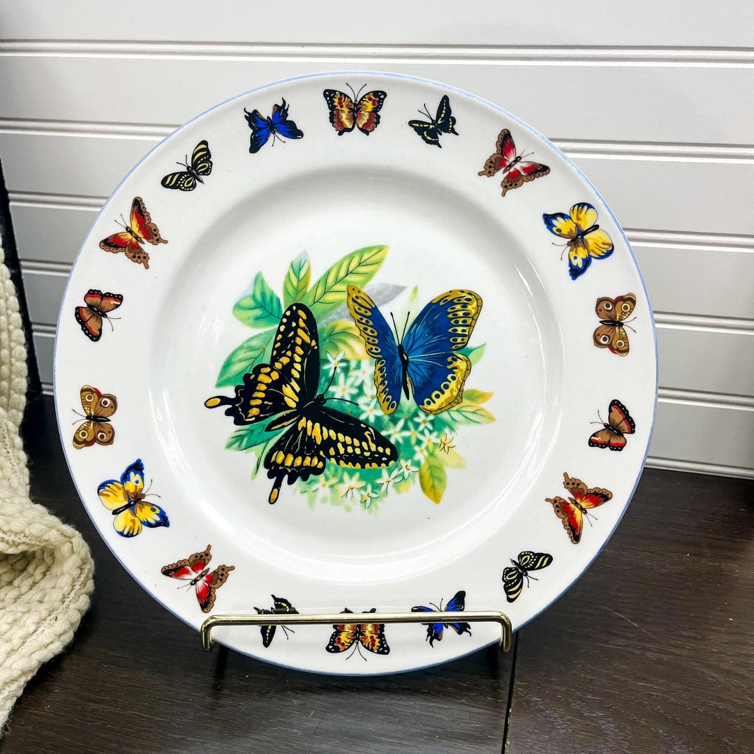 Vintage Butterfly Plate: Tabletops Unlimited 10.5" Decorative Platter ...