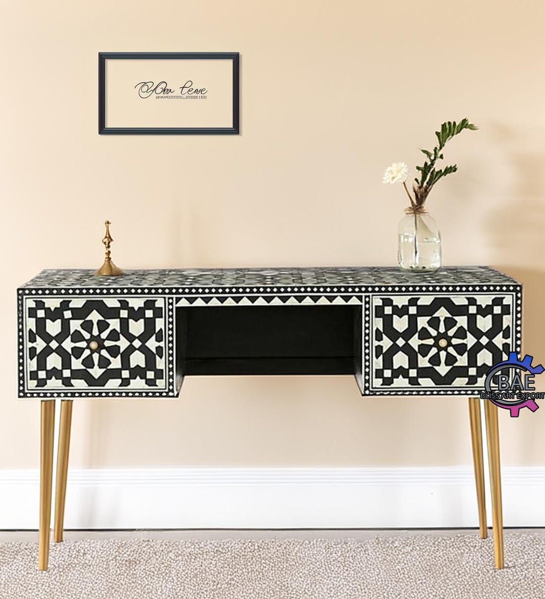 Bone Inlay Study Table Elegant Work Desk Laptop Table Design Home ...