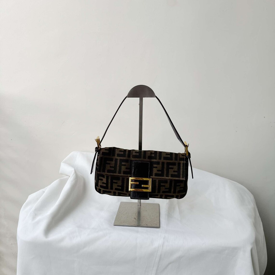Vintage Fendi Zucca Baguette Bag Minor Scratches in the Buckle With ...