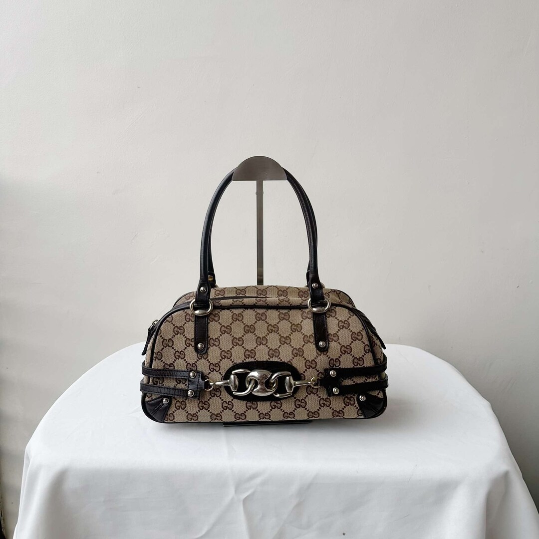 Vintage Gucci Monogram Boston Wave Bag Shoulder Bag - Etsy