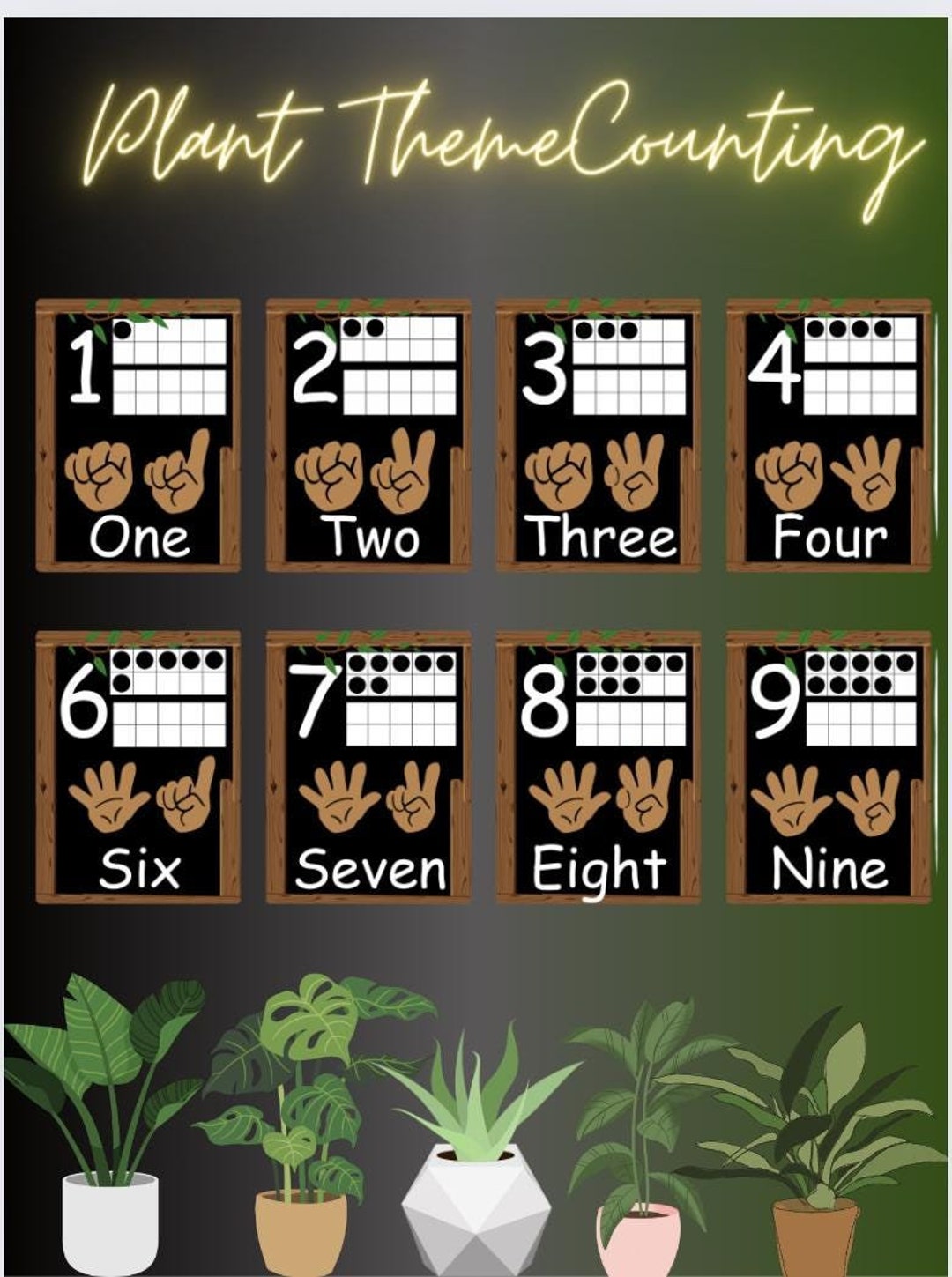 Plant Theme Counting Posters - Etsy