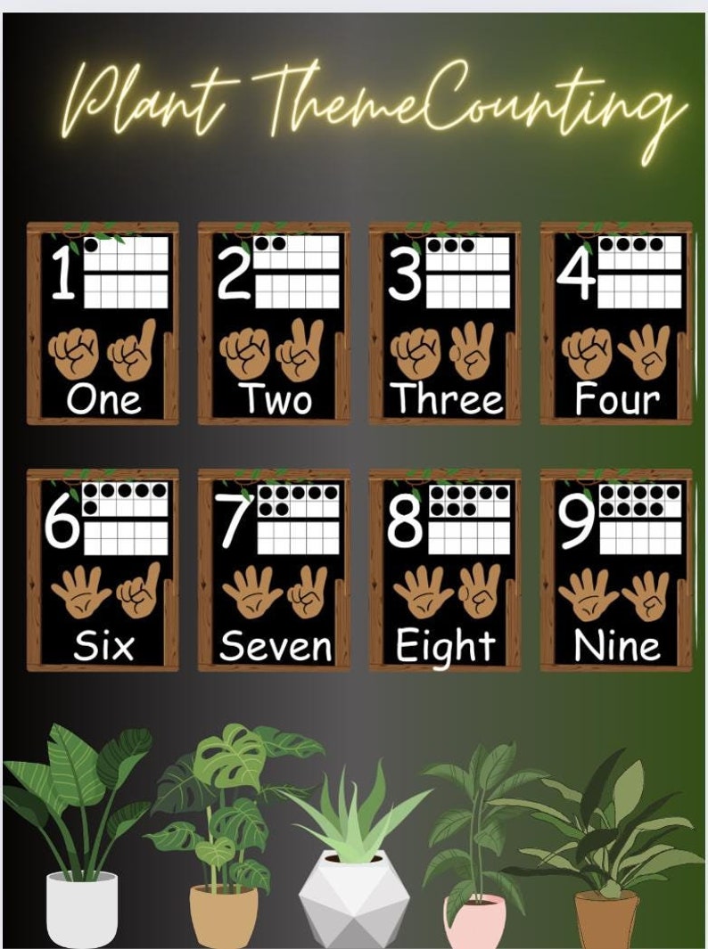 Plant Theme Counting Posters - Etsy