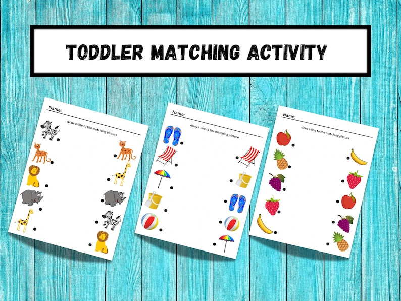 Toddler Matching Activity Printable Worksheet, Matching Worksheet ...