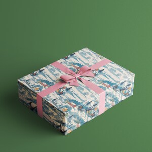 Vintage Inspired Wrapping Paper Roll With Country Village, Unique Gift ...