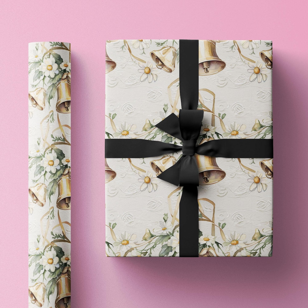 Pretty Wedding Wrapping Paper Roll, Unique Gift Wrap for Bridal Shower ...