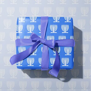 Hanukkah Wrapping Paper Roll, Blue and White Star of David Print ...