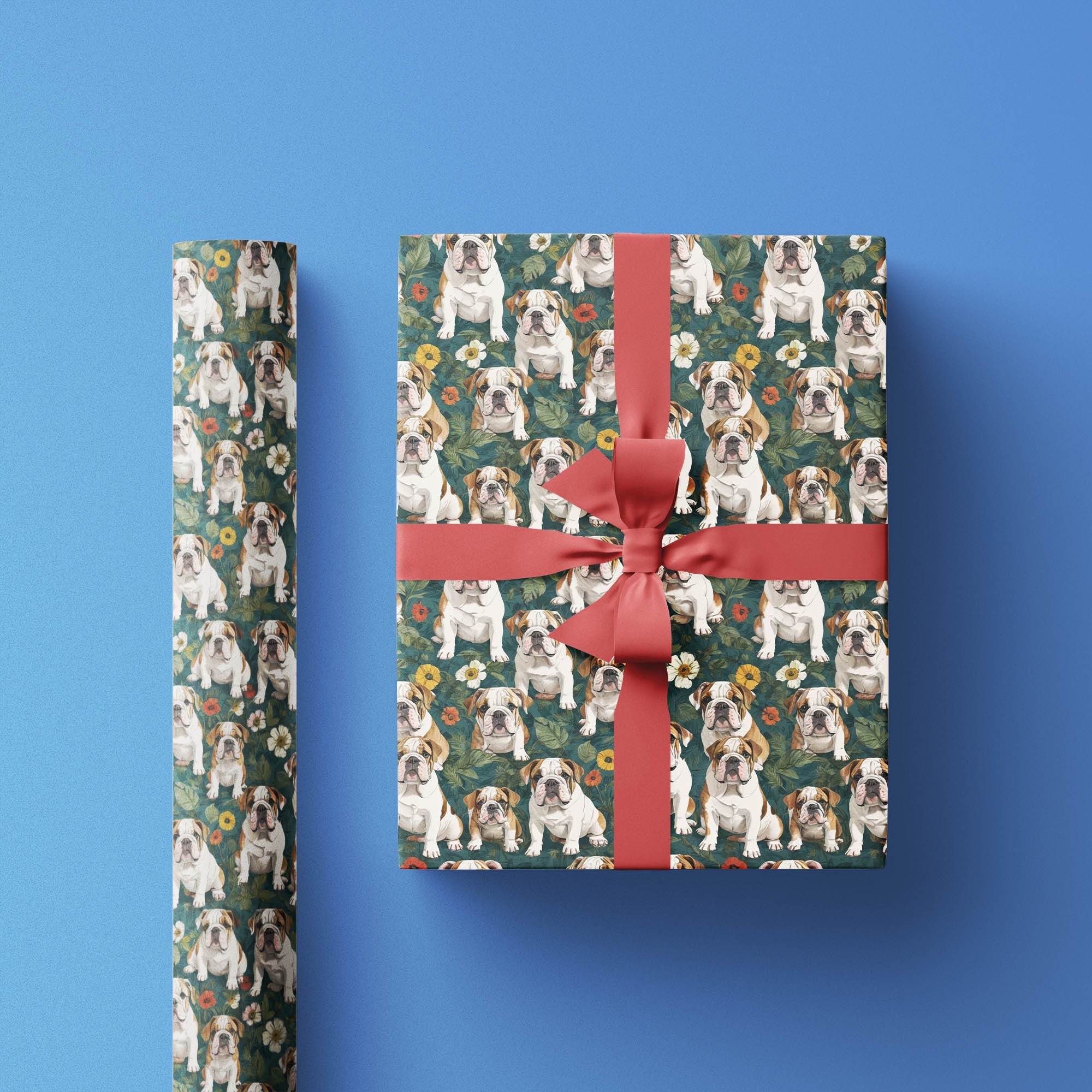 Cute and Funny Bulldog Wrapping Paper Roll, Animal-themed Gift Wrap for ...