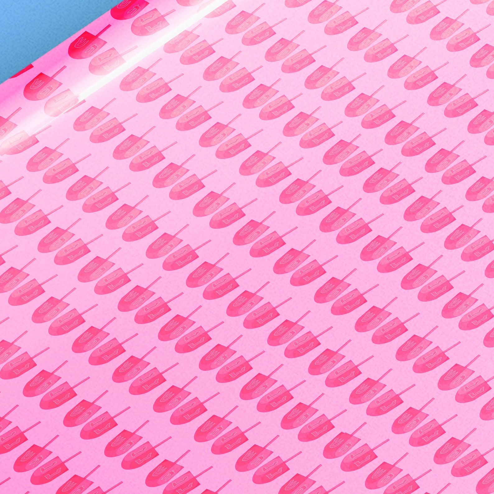 Hanukkah Wrapping Paper Roll, Pink Dreidel Print & Pattern, Pretty ...