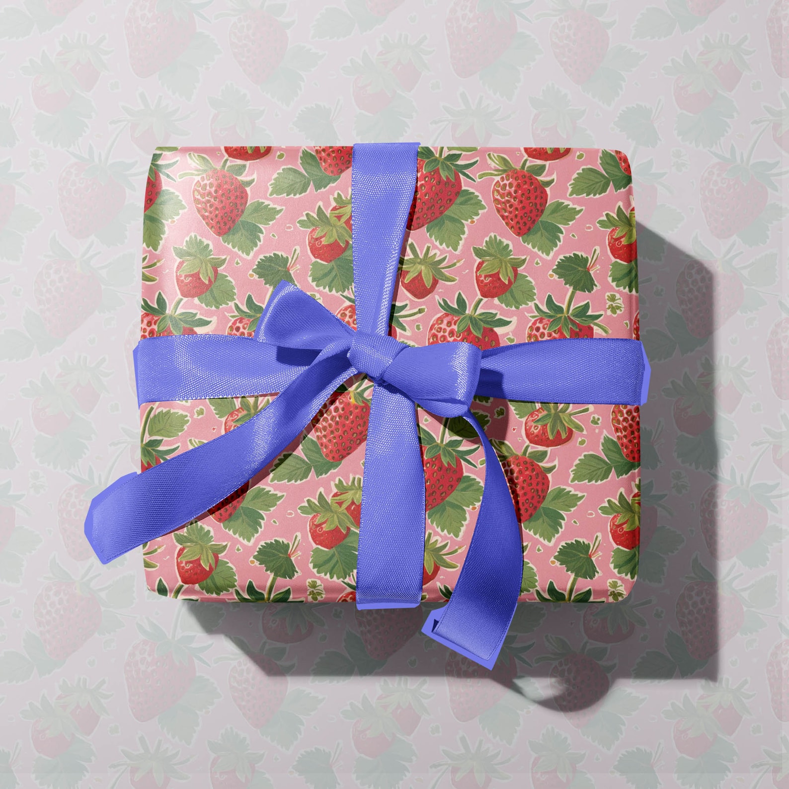 Cottagecore Wrapping Paper Roll With Pretty Strawberry Print, Coquette ...