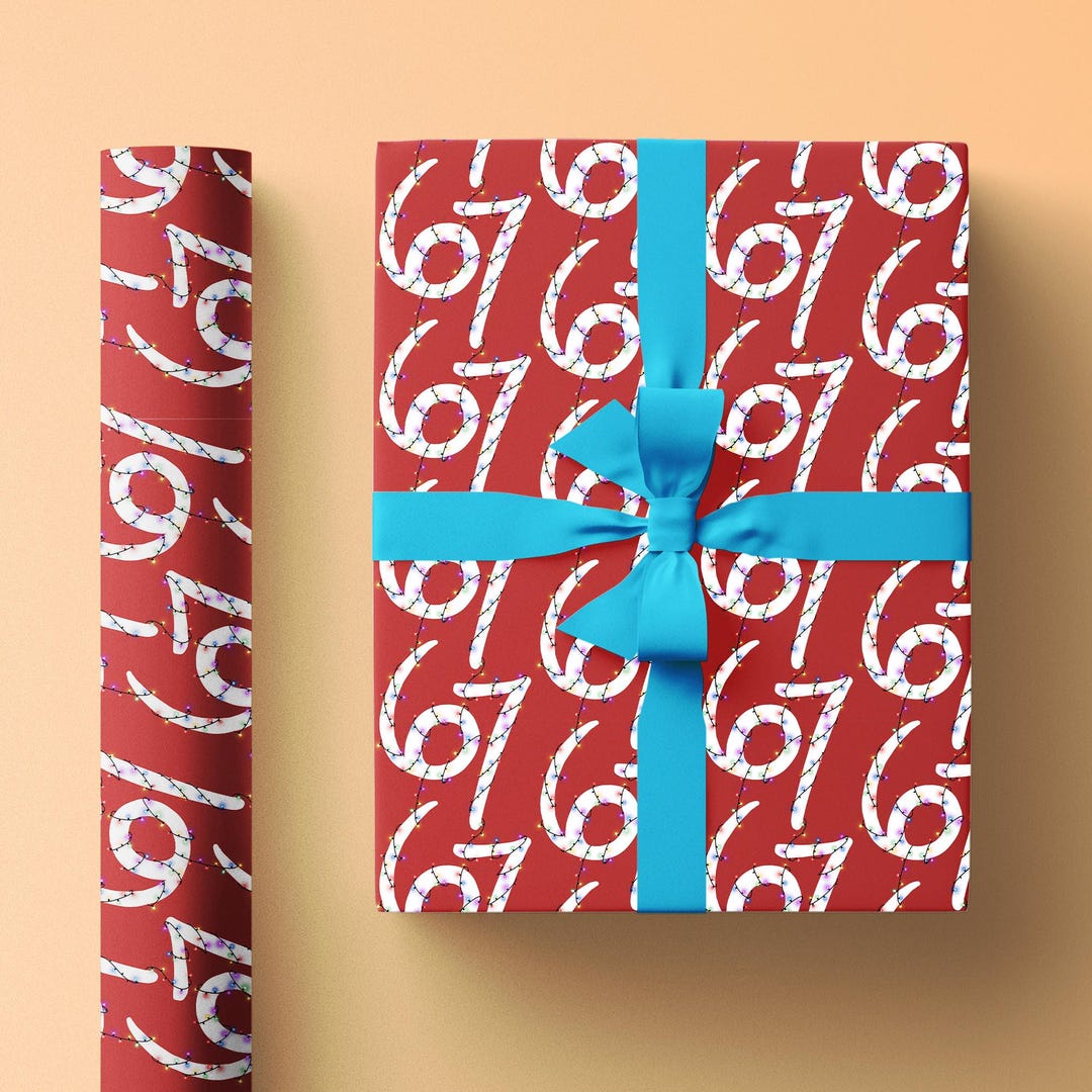 67 Meme Christmas Wrapping Paper Roll, Funny Gift Wrap for Holidays ...