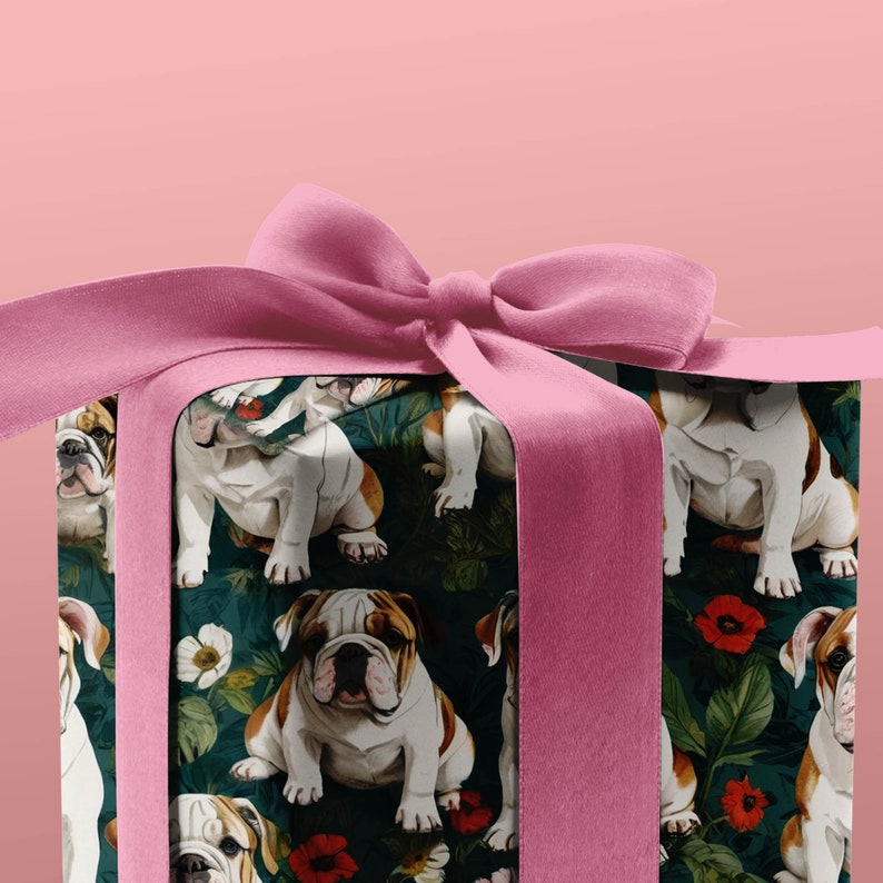 Cute and Funny Bulldog Wrapping Paper Roll, Animal-themed Gift Wrap for ...