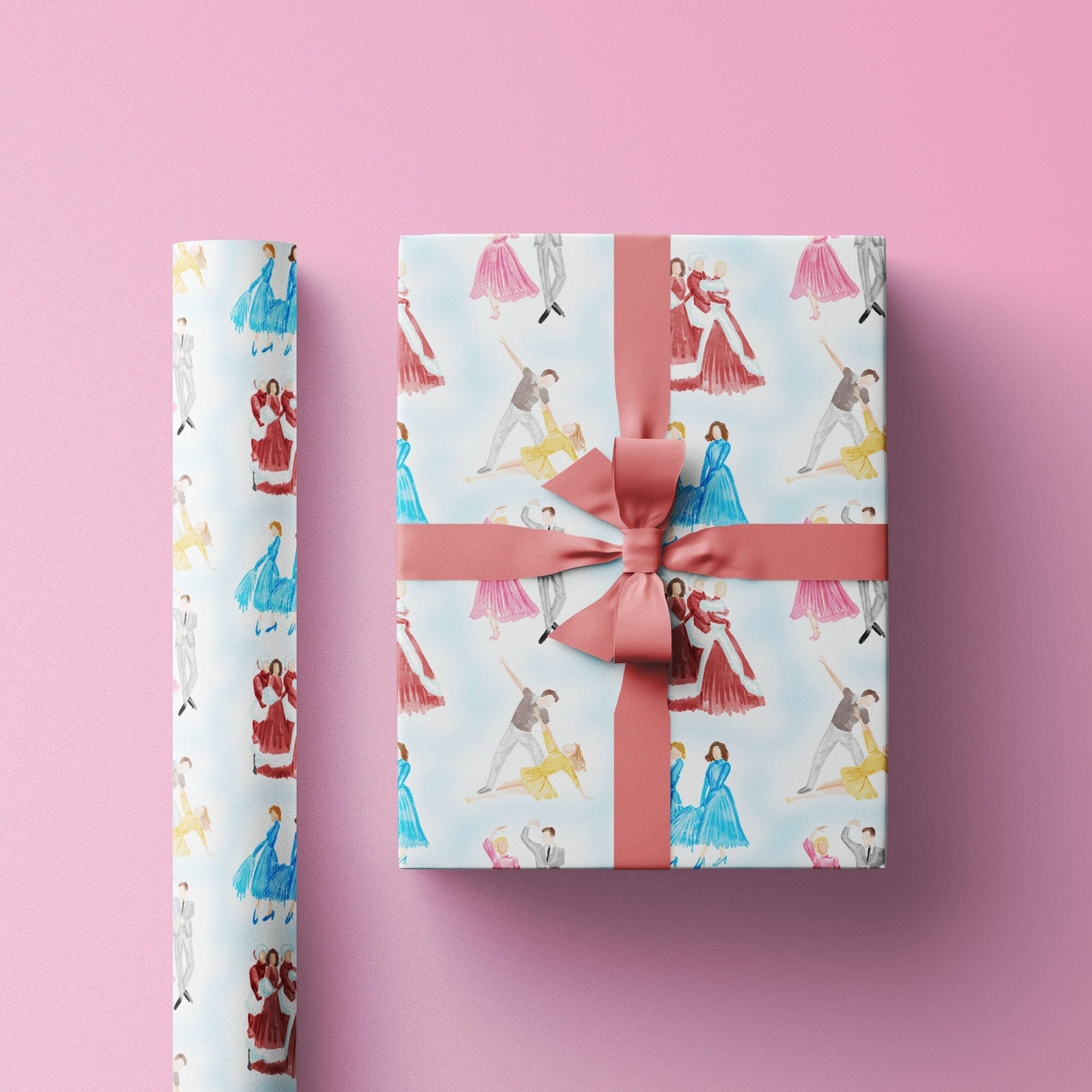 White Christmas Wrapping Paper, Inspired by Classic Holiday Movie, Hand ...