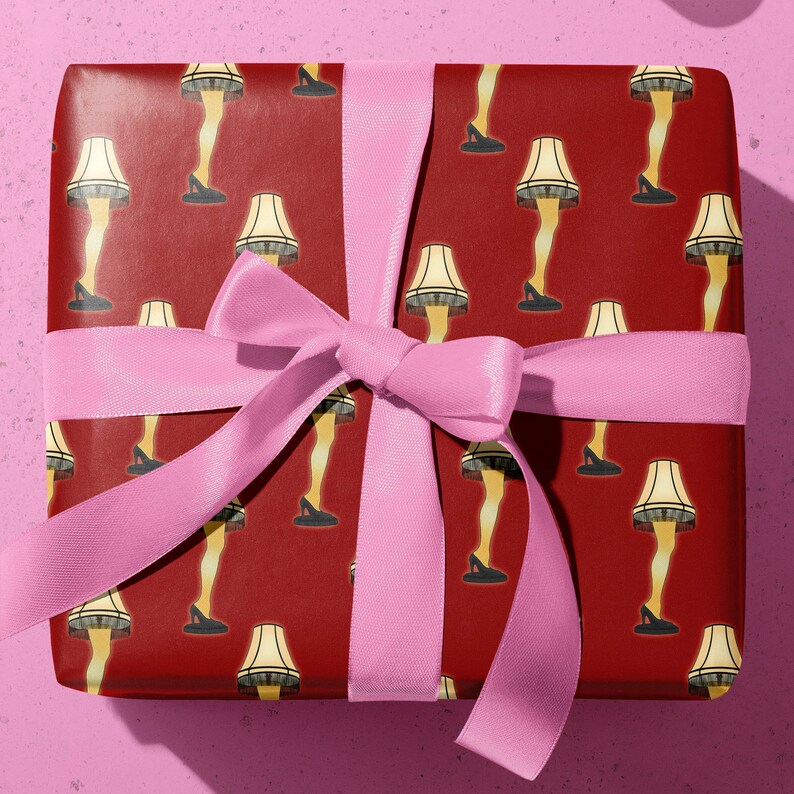 Christmas Story Leg Lamp Funny Wrapping Paper Roll, Holiday Gift Wrap ...
