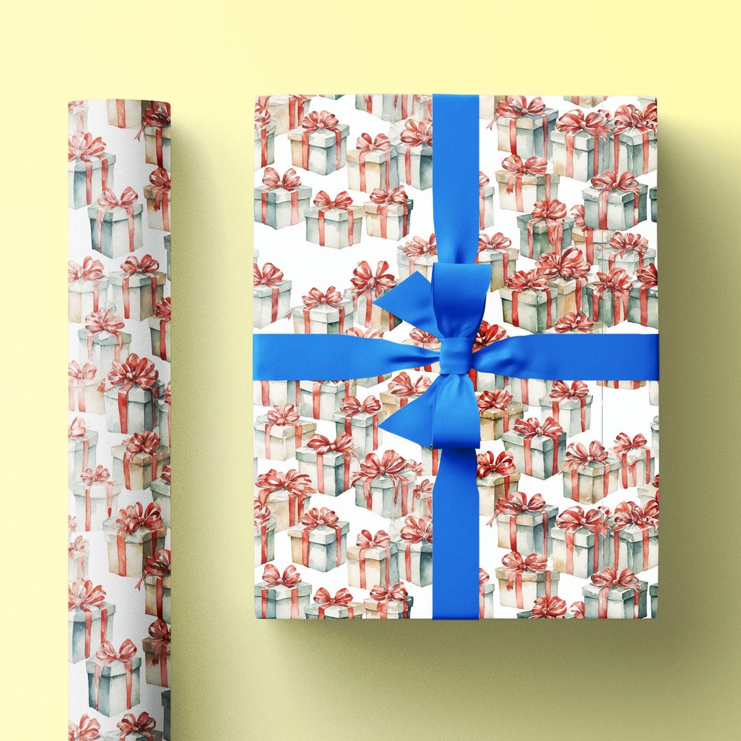 Vintage Inspired Wrapping Paper, Watercolor Gift Wrap & Wrapping Paper ...