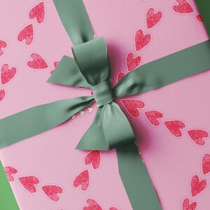 Cottagecore Valentine's Day Wrapping Paper Roll With Red and Pink Heart ...