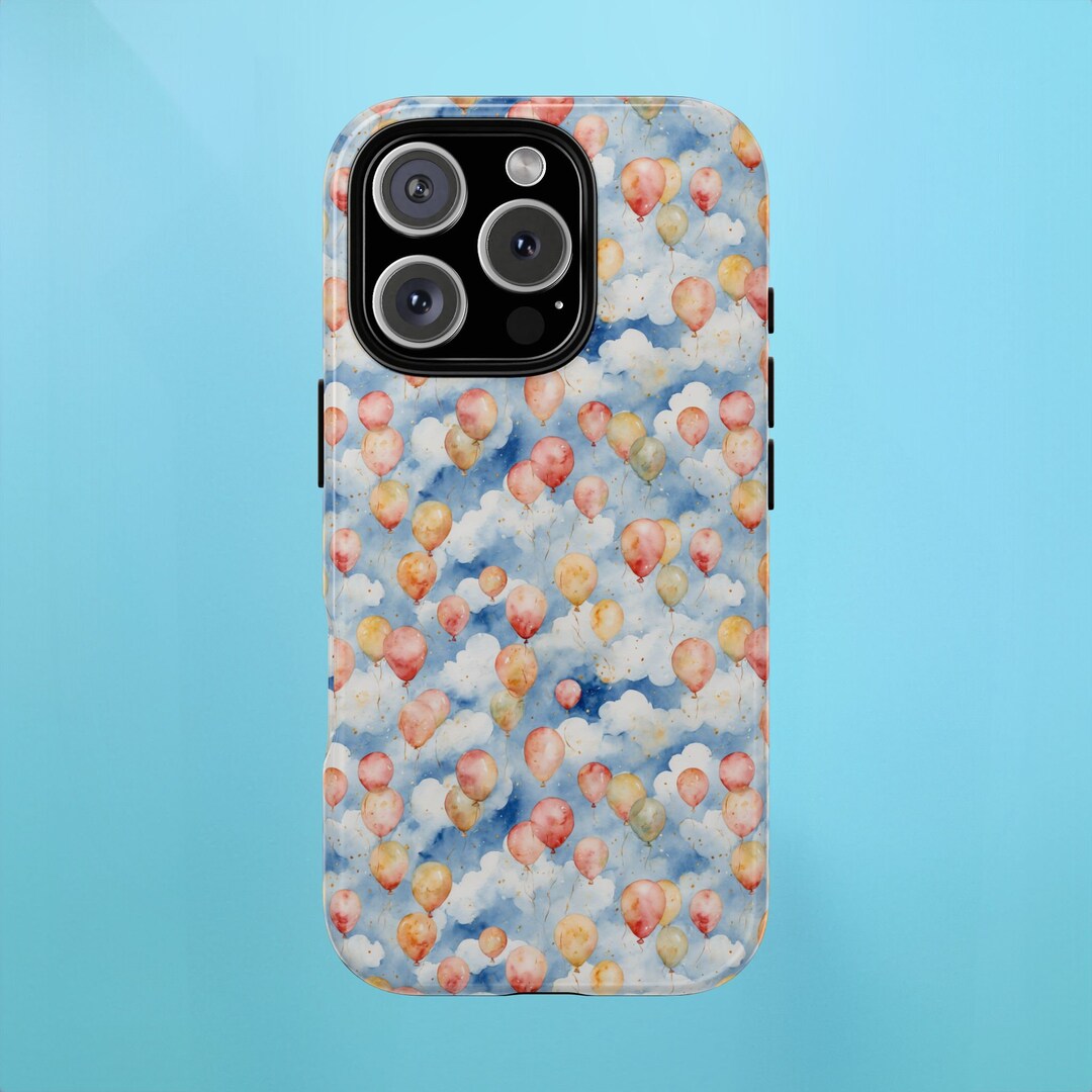 IPhone 16 Pro Case, Party Balloons in Sky With Clouds, Beautiful ...
