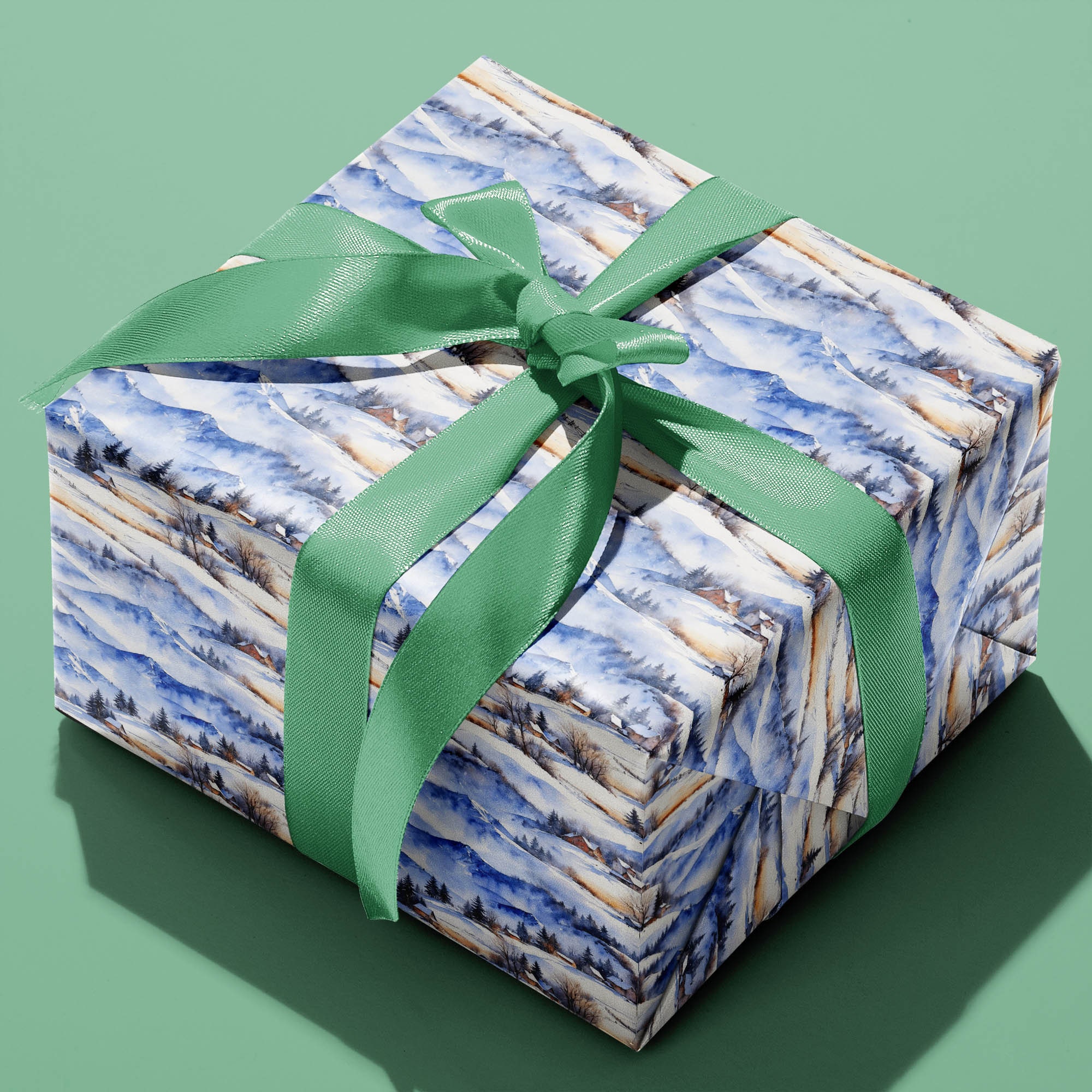 Holiday Cottagecore Wrapping Paper Roll, Vintage-inspired Watercolor ...