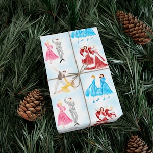 White Christmas Wrapping Paper, Inspired by Classic Holiday Movie, Hand ...