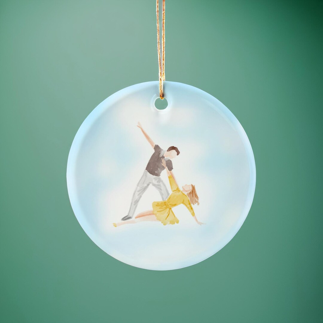 White Christmas Tap Dance Ornament With Original Illustration Iconic ...