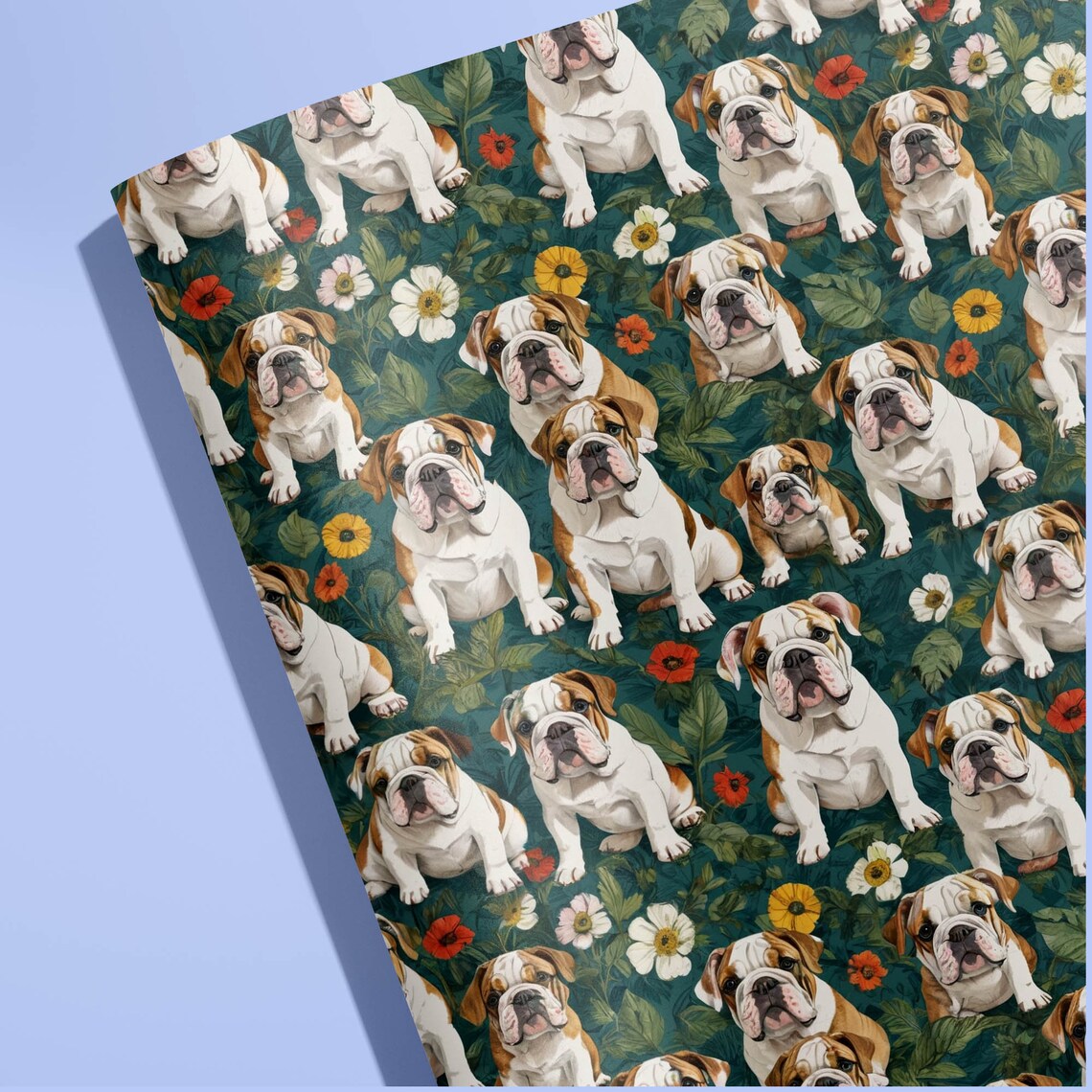 Cute and Funny Bulldog Wrapping Paper Roll, Animal-themed Gift Wrap for ...