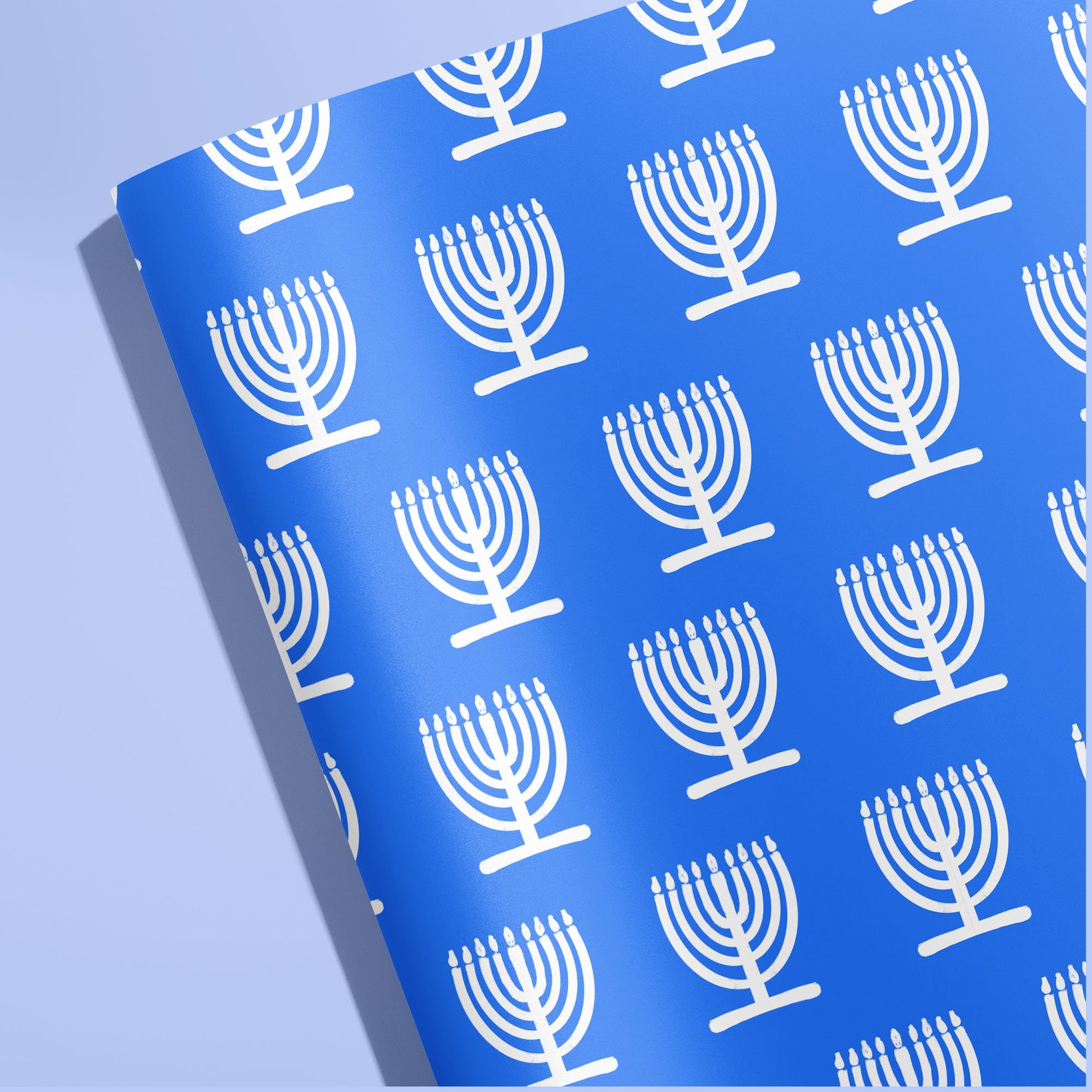 Hanukkah Wrapping Paper Roll, Blue and White Star of David Print ...