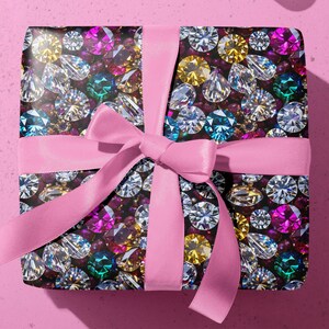 Jewel and Diamond Wrapping Paper Roll With Sparkling and Girly Pattern ...
