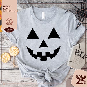 Jack O Lantern Pumpkin Face Shirt Scary Pumpkin Shirt Halloween Gift ...