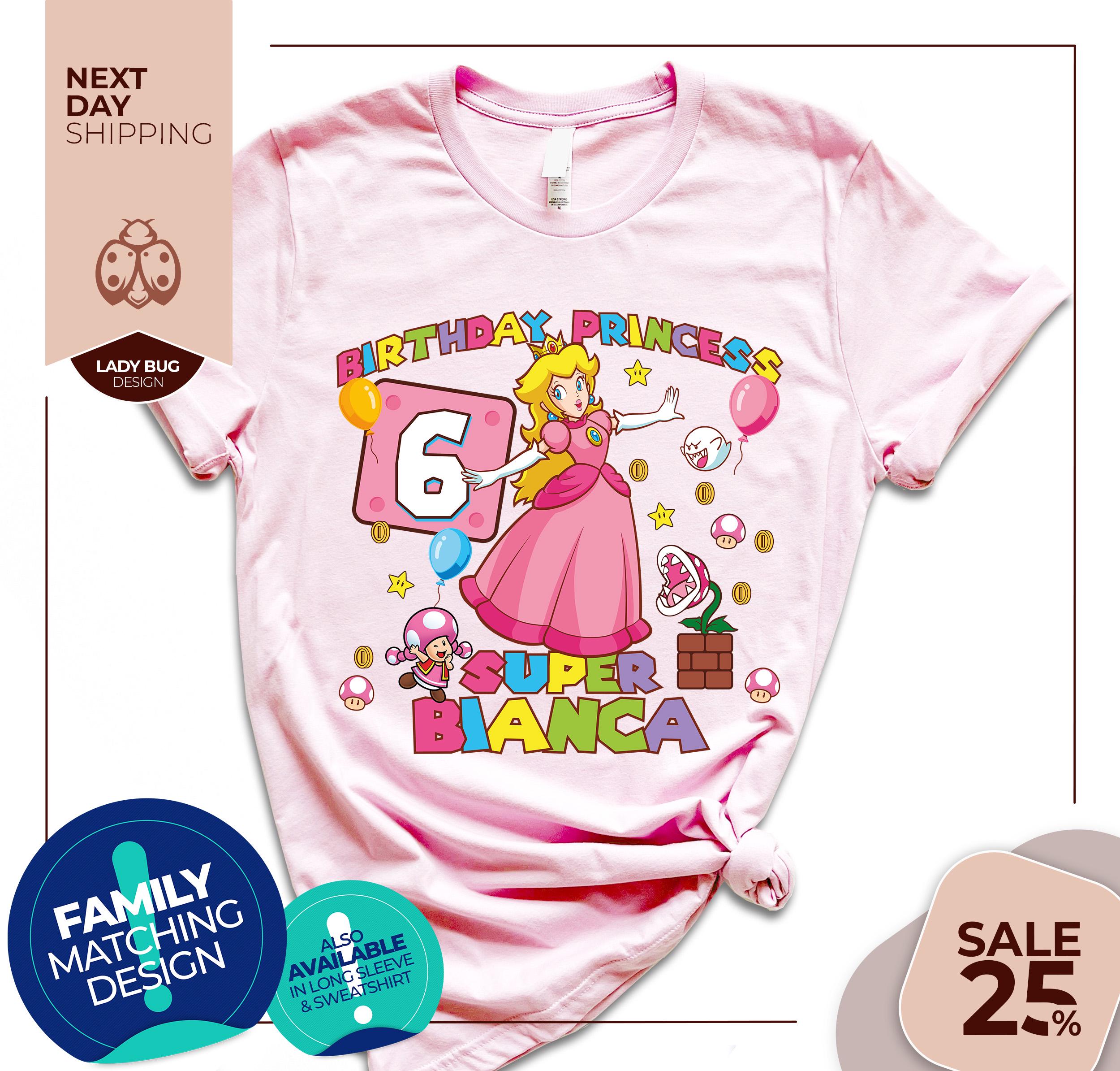 Custom Princess Peach Birthday Shirt | Princess Peach Birthday Designs ...