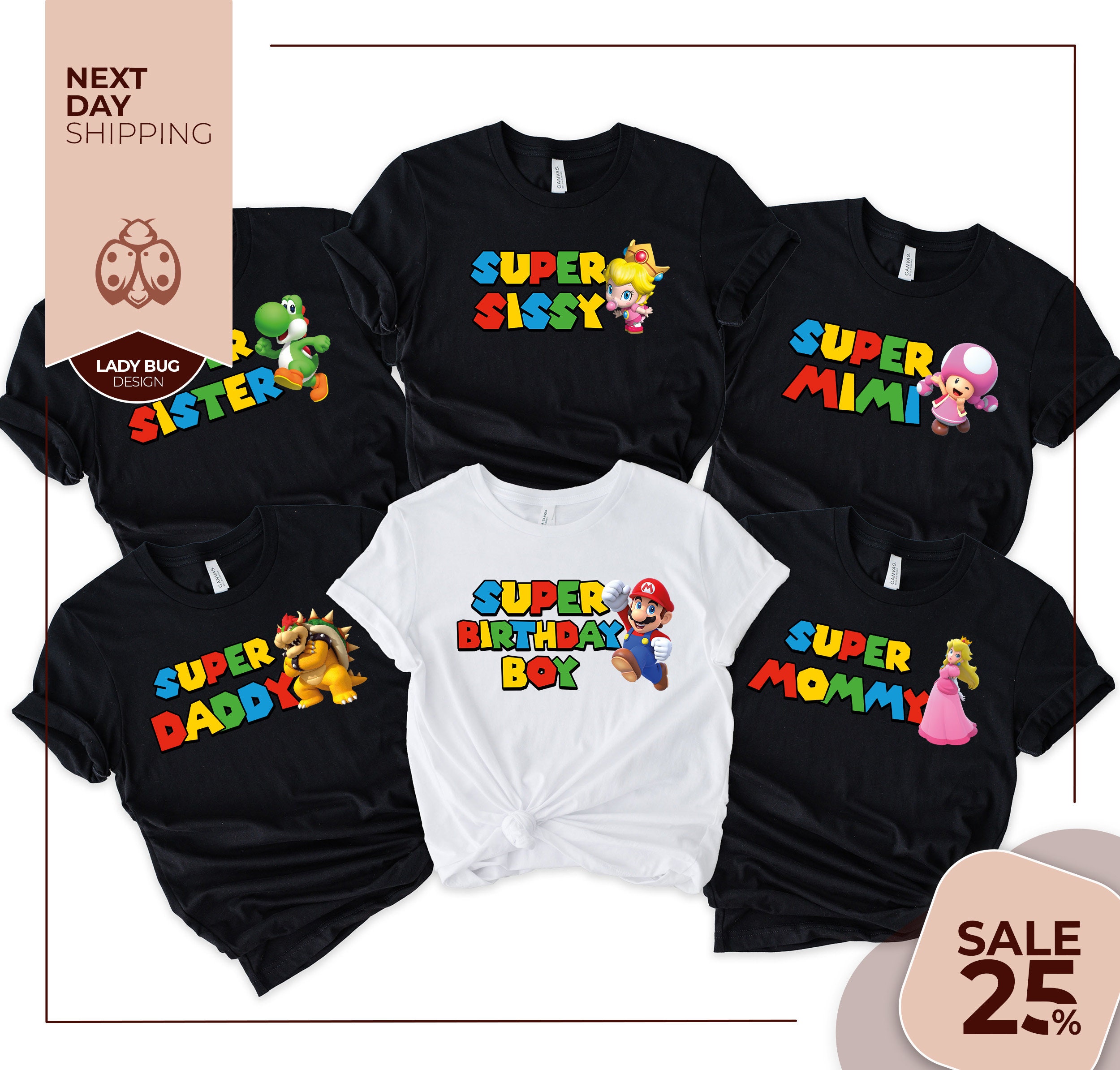 Super Mario Birthday Shirt Super Mario Shirt Mario Family Shirts Mario ...