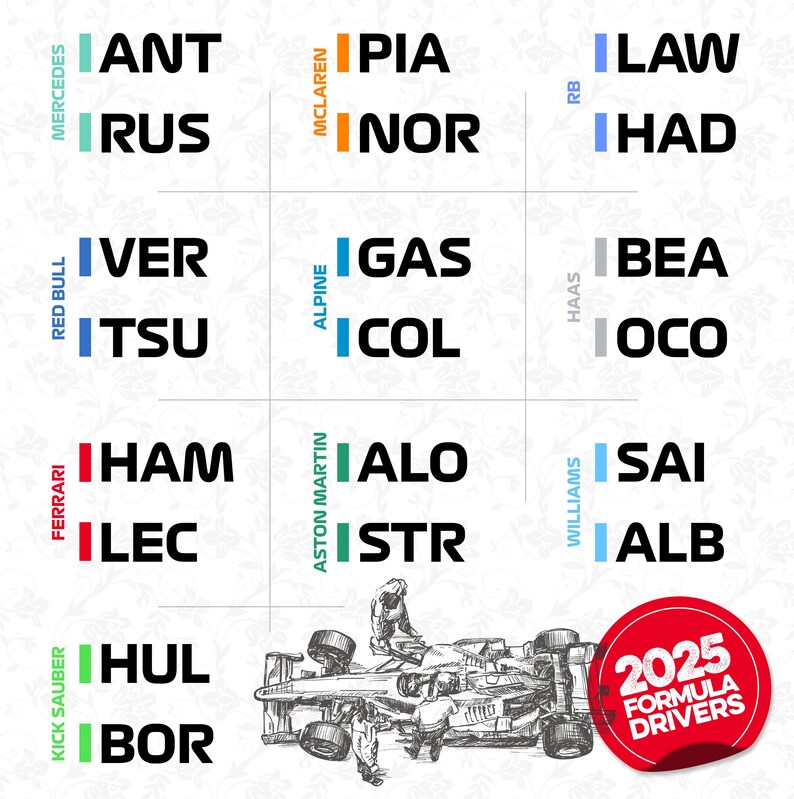 Custom 2025 Formula One Drivers Shirt | Formula 1 Shirt | Racing Team ...
